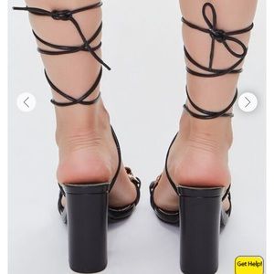 Forever 21 | Shoes | Curb Chain Wraparound Block Heels Size 55 | Poshmark